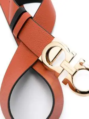 FERRAGAMO Gancini Grained Leather Belt