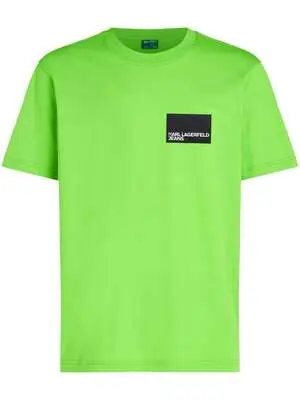 Karl Lagerfeld Logo-print Organic-cotton T-shirt - Green