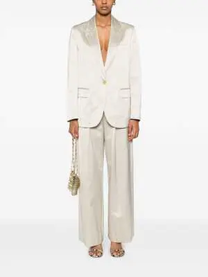 FORTE_FORTE Herringbone Straight-leg Trousers - Neutrals