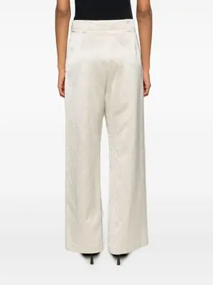 FORTE_FORTE Herringbone Straight-leg Trousers - Neutrals