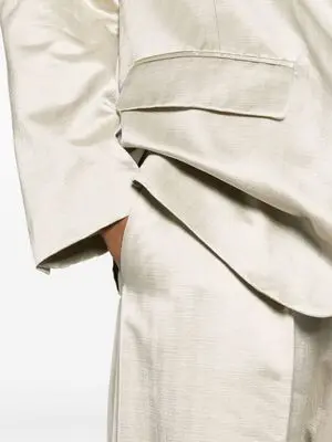 FORTE_FORTE Herringbone Straight-leg Trousers - Neutrals