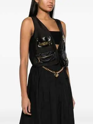 Moschino Lettering Logo-plaque Satin Gillet