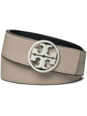 Tory Burch Tory Burch Miller Reversible Leather Belt Grey