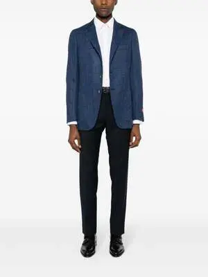 Isaia Brooch-detail Mélange Blazer