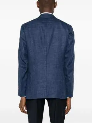 Isaia Brooch-detail Mélange Blazer