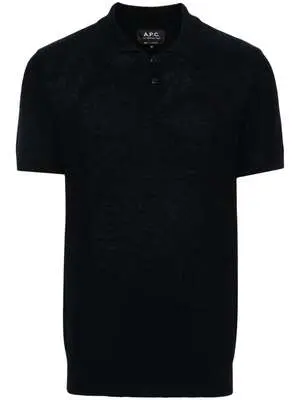 A.p.c. Jay Open-knit Polo Shirt - Blue