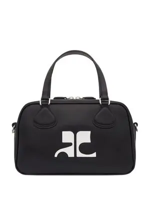 COURREGES Re-edition Leather Bowling Bag - Black
