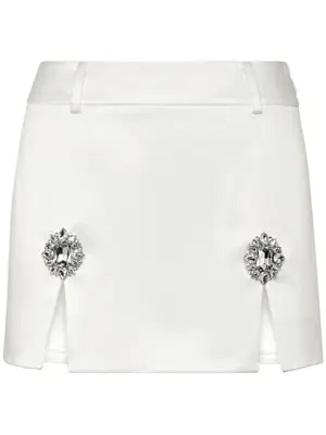 Philipp Plein Gem-embellished Mini Skirt - White