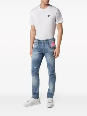 Philipp Plein Skull-print Straight-leg Jeans