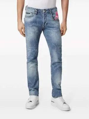 Philipp Plein Skull-print Straight-leg Jeans