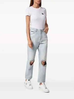 Philipp Plein Heart-patch Straight Jeans