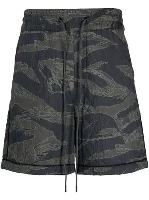 MOSTLY HEARD RARELY SEEN Quilted Camouflage Track Shorts - Green