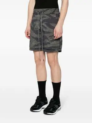 MOSTLY HEARD RARELY SEEN Quilted Camouflage Track Shorts - Green