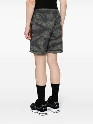 MOSTLY HEARD RARELY SEEN Quilted Camouflage Track Shorts - Green