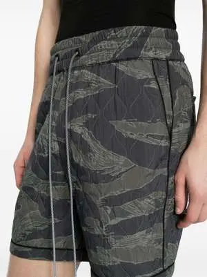 MOSTLY HEARD RARELY SEEN Quilted Camouflage Track Shorts - Green