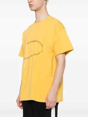 MOSTLY HEARD RARELY SEEN Orbit Slogan-print Cotton T-shirt - Yellow
