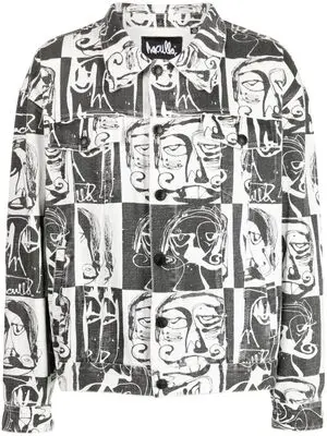 HACULLA. Chess Graphic Denim Jacket - Black