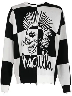 HACULLA. This Is Chess Intarsia-knit Jumper - Black