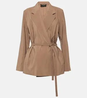 JOSEPH Mayet Silk-blend Twill Blazer - Brown