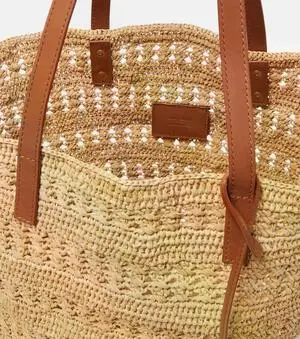Saint Laurent Panier Medium Raffia Tote Bag - Beige