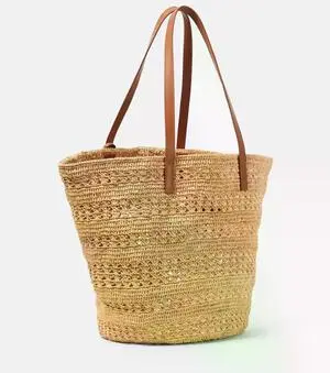 Saint Laurent Panier Medium Raffia Tote Bag - Beige