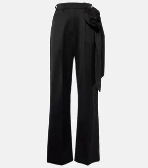 Simone Rocha Floral-appliqué Straight Pants - Black