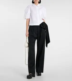 Simone Rocha Floral Appliqué Straight Leg Pants