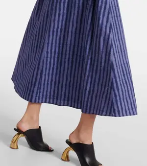 Altuzarra Ruched Cotton-blend Midi Dress - Blue