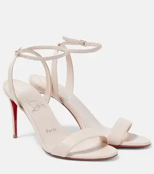 CHRISTIAN LOUBOUTIN Loubigirl 85 Leather Sandals - Neutrals