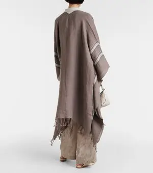 Brunello Cucinelli Striped Linen Cape