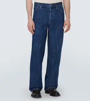 Dries Van Noten Marble-wash Wide-leg Jeans - Blue
