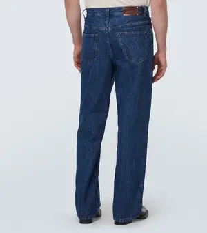 Dries Van Noten Marble-wash Wide-leg Jeans - Blue