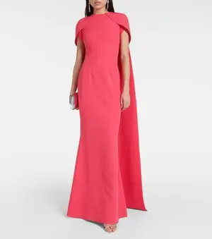 Safiyaa Ginkgo Caped Gown - Orange