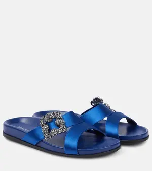 Manolo Blahnik Chilanghi Embellished Sandals - Blue