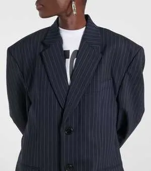 Vetements Oversized Pinstriped Wool Coat