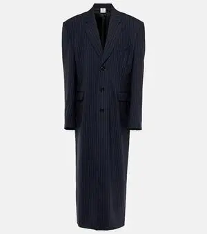 Vetements Oversized Pinstriped Wool Coat
