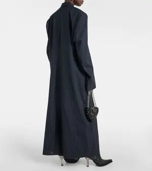 Vetements Oversized Pinstriped Wool Coat