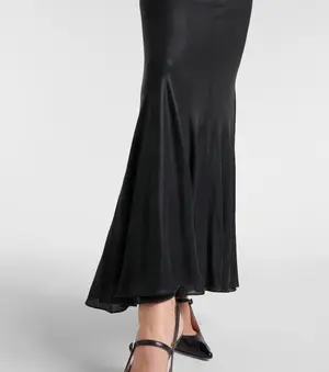 Alessandra Rich Laminated Jersey Maxi Dress