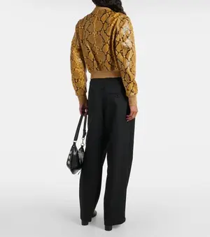 Isabel Marant Cerem Snake-effect Leather Bomber Jacket