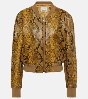 Isabel Marant Étoile Cerem Snake-effect Leather Bomber Jacket