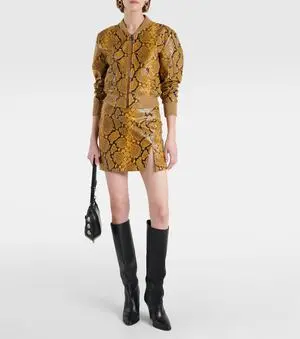 Isabel Marant Étoile Cerem Snake-effect Leather Bomber Jacket