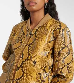 Isabel Marant Cerem Snake-effect Leather Bomber Jacket