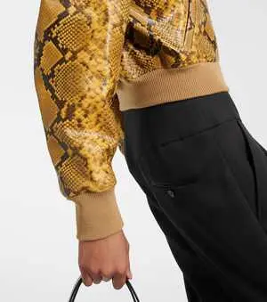 Isabel Marant Cerem Snake-effect Leather Bomber Jacket