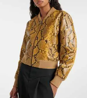 Isabel Marant Cerem Snake-effect Leather Bomber Jacket