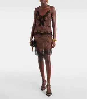 TOM FORD Ramage Tattoo Lace Miniskirt