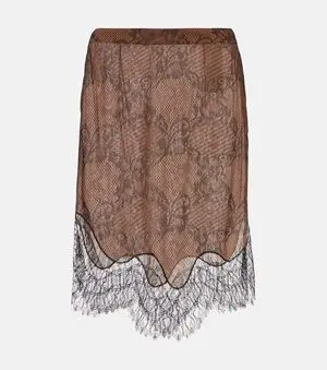 TOM FORD Ramage Tattoo Lace Miniskirt - Brown