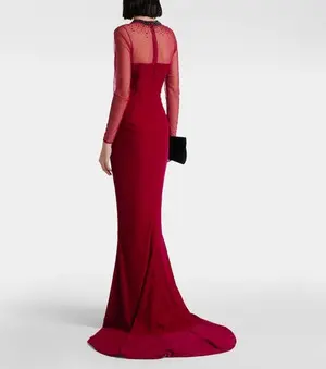 MISS SOHEE Embellished Cotton-blend Velvet Gown