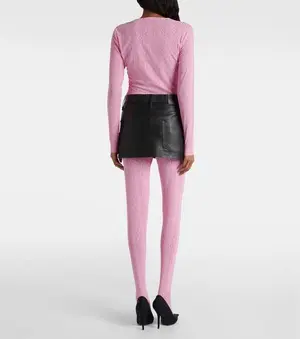 MARINE SERRE Moon Diamant Jacquard Mesh Leggings