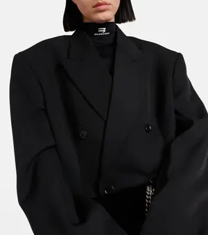 Balenciaga Cinched Double-breasted Wool Blazer