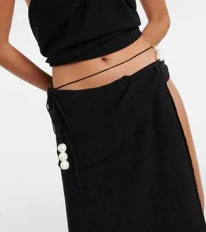 Magda Butrym Embellished Maxi Skirt - Black